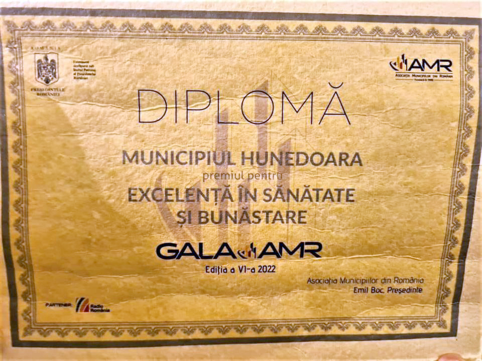 Primăria Hunedoarei, premiată pentru excelenţă în domeniul Sănătăţii şi ...
